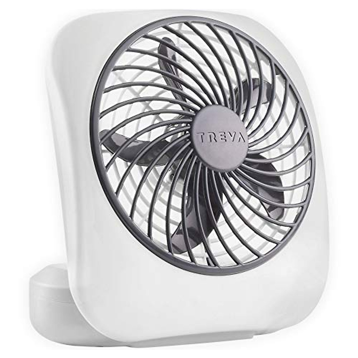 O2COOL Treva 5 Inch Battery Powered Fan Portable Desk Fan 2 Cooling Speeds with Compact Folding & Tilt Design Small Fan Cubicle Accessories Mini Fan Portable (Grey)