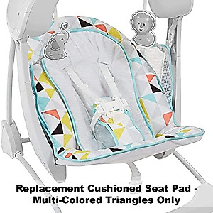 Replacement Part for Fisher-Price Deluxe Take Along Swing & Seat - DYH31 ~ Replacement Cushioned Seat Pad ~ Multi-Colored Triangles