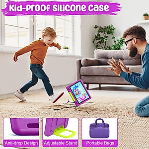 AOYODKG Tablet 9 inch, Android 12 Tablet, 14GB RAM 128GB ROM, 2.4G/5G WiFi Tablet with Shockproof Case, Parental Control, Bluetooth, Educational, Dual Camera, Games, Purple
