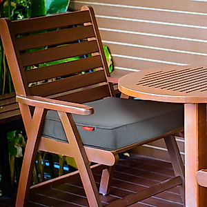 Pcinfuns Outdoor Chair Cushion 22 x 22 x 3 Inch Water Resistant & Fade Resistant Patio Furniture Cushions with Removable Cover and Adjustable Straps Set of 2,Deep Grey