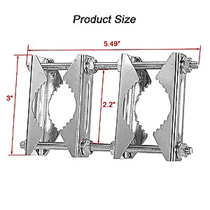 Wdwlbsm 2 Pack Double Antenna Mast Clamp V Jaw Block 5.5" Bolts & 3 Setup Options, Anti-Rust Heavy Duty Pole to Pole Mounting Kit Bracket Holder for Ham, CB, TV, Pipe, Flag Post, Umbrella, Parasols