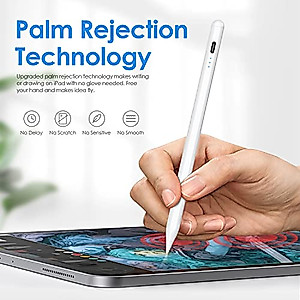 Stylus Pen for iPad 9th&10th Generation, Active Apple Pencil 1st / 2nd Generation for iPad 2018-2022, iPad Pencil Apple Pen for iPad Mini 6th, iPad Pro 11/12.9inch, iPad Air 3/4/5, iPad 6/7/8th, White