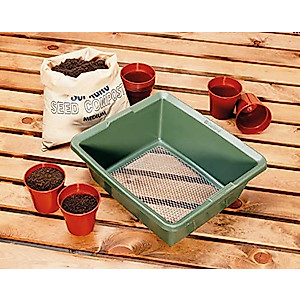 Tierra Garden GP55 Fine Galvanized Mesh Garden Sieve, Soil Sifting Pan