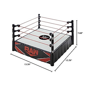 WWE Superstar Ring (14 in) with Spring-Loaded Mat & Real Flex Ropes for Action Figures; Gift for Ages 6 Years Old & Up