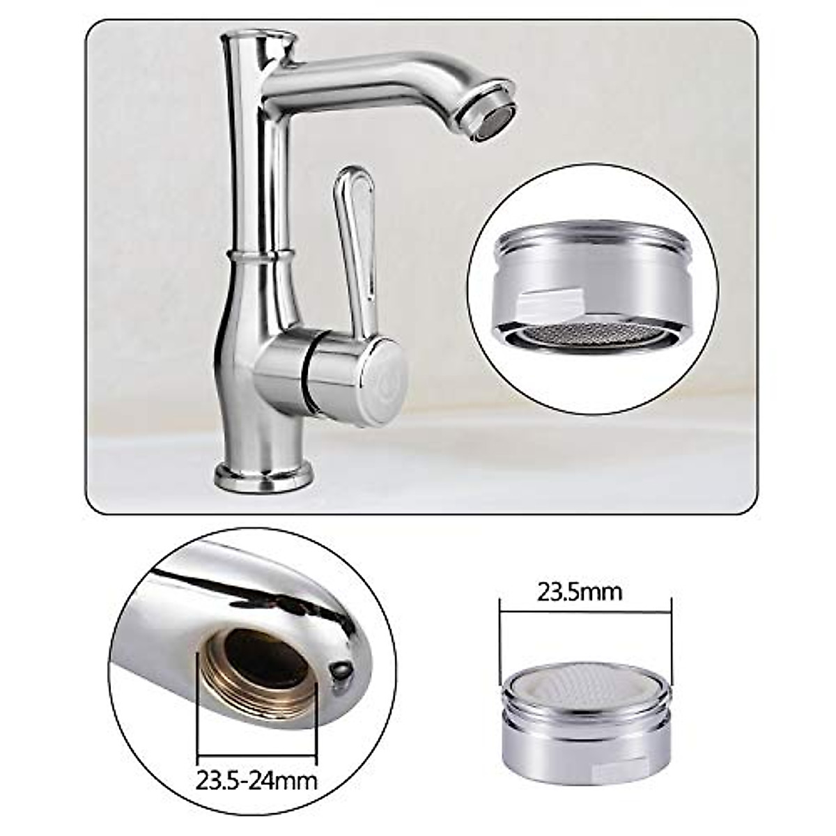 KWOKWEI M24 Sink Aerator Replacement Parts - 12 PCS Brass Shell Aerators with 15/16-Inch Male Threads for Kitchen & Bathroom Faucets