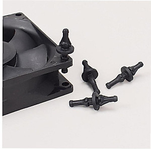 TOSSPER 32pcs Anti Vibration Mount Screw Pin Rivet for Pc Case Fans Mouting Pin Anti Noise Rubber Screws