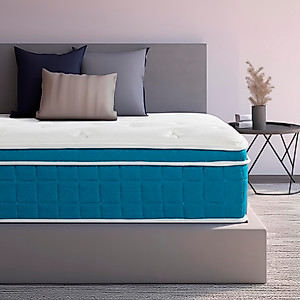 Askme Queen Mattress 12 Inch Hybrid Mattress Bed in a Box,Medium Firm Cooling Gel Memory Foam Mattress with Individually Wrapped Pocket Coils for Motion Isolation and Pressure Relief, CertiPUR-US