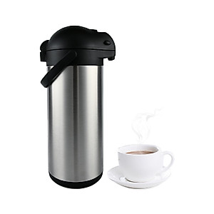 Heritage66 Stainless Steel Thermal Coffee Carafe Airpot-Large Beverage Dispenser Triple Wall Thermos Vacuum insulated Keeping Hot Coffee for 10 hours tea water coffee (5Liter /170 OZ)
