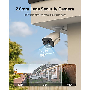 ANNKE 3K Add-On Security Bullet Camera with Full Color Night Vision, 4-in-1 TVI/AHD/CVI/CVBS CCTV Surveillance Wired Cam with Built-in Mic, 2.8mm Lens, IP67 Weatherproof, (Cable & Adapter Included)