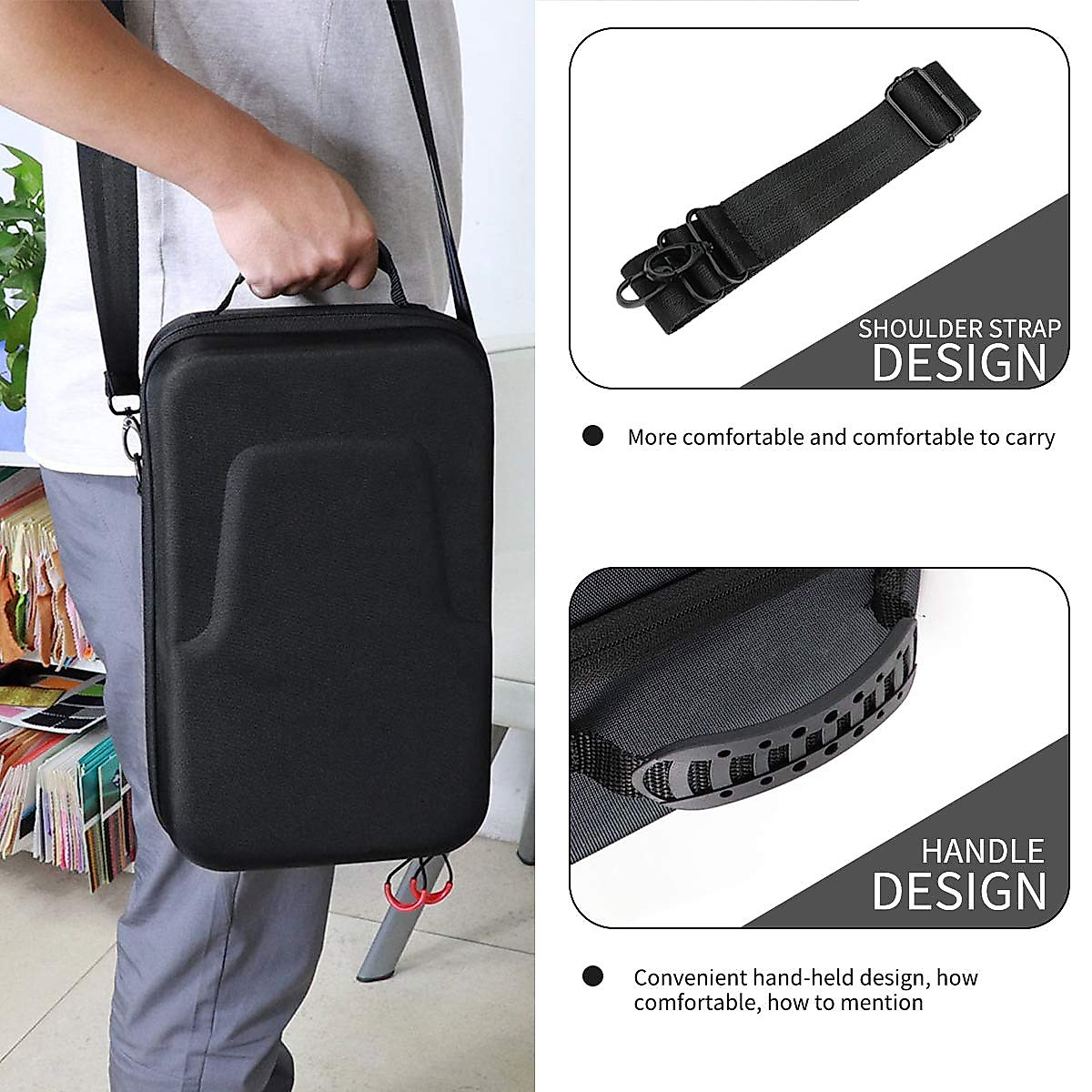 Winkeyes Travel Case for Oculus Quest All-in One VR Gaming Headset and Controllers Accessories Waterproof Shock-Proof Wear-Resistant Crush-Resistant Double Zipper Hand-Held Storage Bag Carrying Case