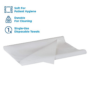 Pacific Blue Select A300 Disposable Patient Care Bath Towel by GP PRO (Georgia-Pacific),1/2-Fold, White, 80540,1 Box of 200 Towels