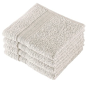 4 Pieces Ivory Lace Cream Washcloths Quick-Dry, Highly Absorbent, Soft Feel Fingertip Towels, Premium Quality Flannel Face Cloths
