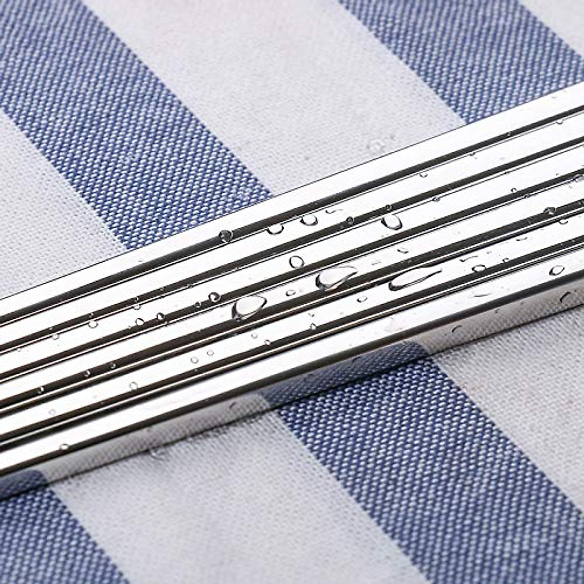 LIUNA Reusable Metal Chopsticks 304 Stainless Steel Chopsticks 9 Inch Mirror Polish Square Chop stick 5 Pairs Gift Set