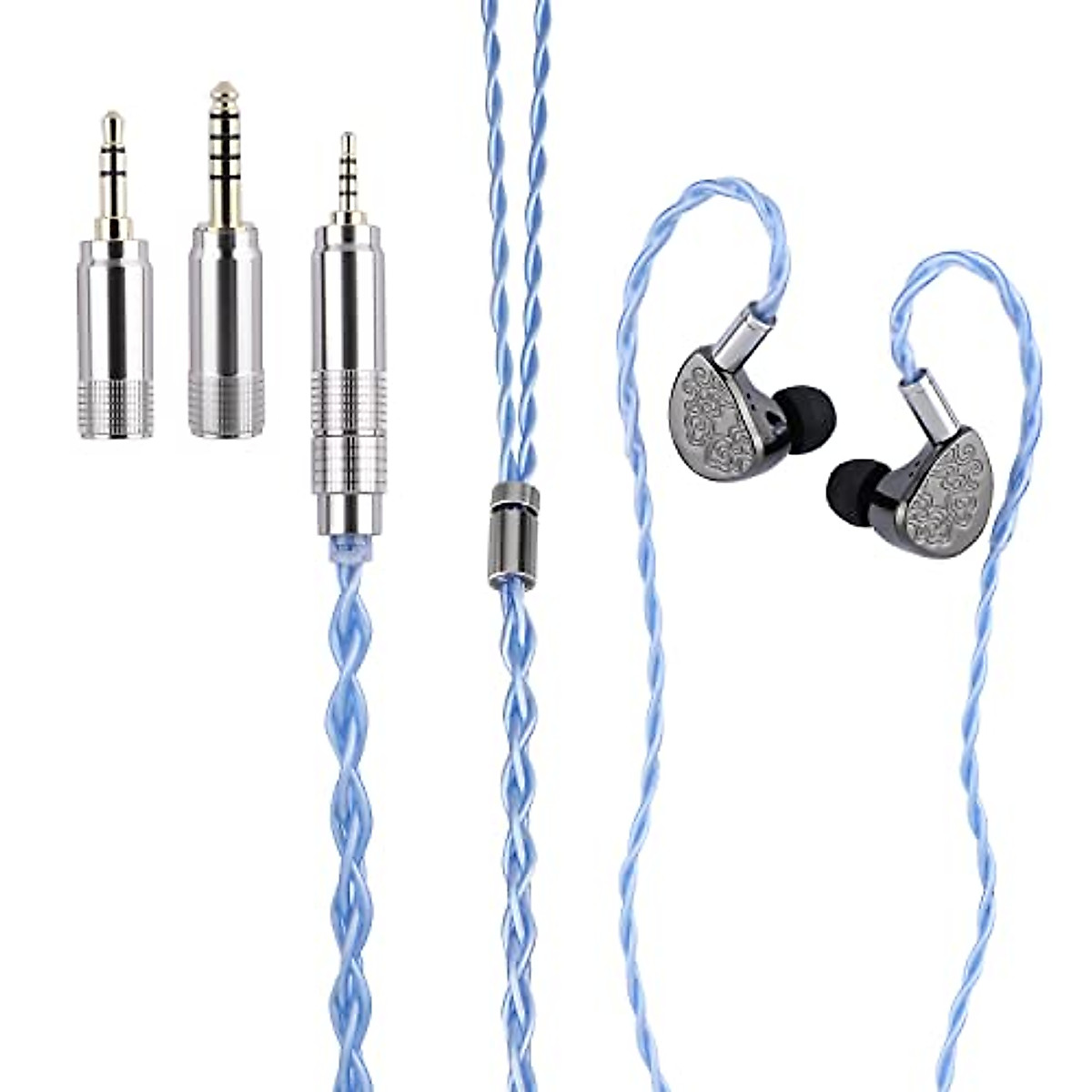 Linsoul TANGZU x HBB Wu Heyday HiFi Upgraded 14.5mm Planar Driver IEM with 5-Axis CNC Aluminum Shell, Detachable 3-in-1 Silver-Plated Cable