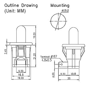 JFQWLE 297243800 Refrigerator Door Light Switch for Electrolux Frigidaire Subzero Kenmore Refrigerator, Freezer Light Switch Replacement Parts for AP4370047 PS2332280 216361000 216472300
