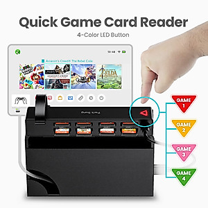 Park Sung Switch Game Switcher, Switch Game Card Reader, 8-in-1 Game Cards Holder, Quick Switching Adapters for Switch/Switch OLED (4 for Game+4 for Storage)