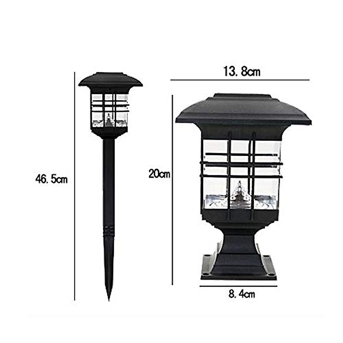 YUTR Waterproof Newest Outdoor Powered LED Garden Yard Bollard Pillar Light Post Lamp