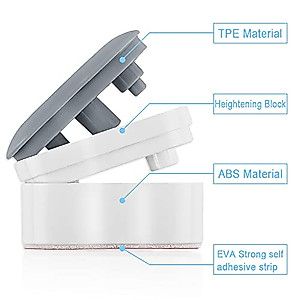 Bidet Toilet Seat Bumpers,Toilet Lid Bumper with 2 Height Choose,Strong Self Adhesive Universal Bidet Bumpers,Avoid Touching Toilet Seat Bumper 5 for Toilet Lid, 2 for Toilet Tanks (Peanut, Grey)