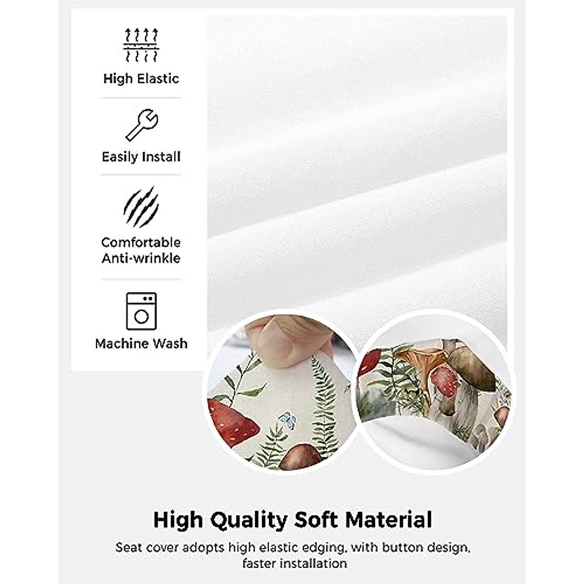 Big buy store Office Chair Cover Green Eucalyptus Leave Desk Chair Cover Stretch Elastic Universal Computer Chair Covers Mushroom Butterfly Stretch Rotating Chair Slipcovers Protectors