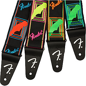 Fender Neon Monogrammed Guitar Strap, 2in, Blue/Orange