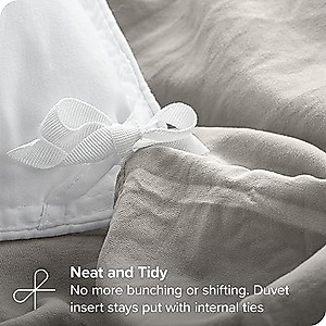 Bare Home Sandwashed Duvet Cover King/Cal King Size - Premium 1800 Collection Duvet Set - Cooling - Super Soft Duvet Covers ( Sandwashed Fog)