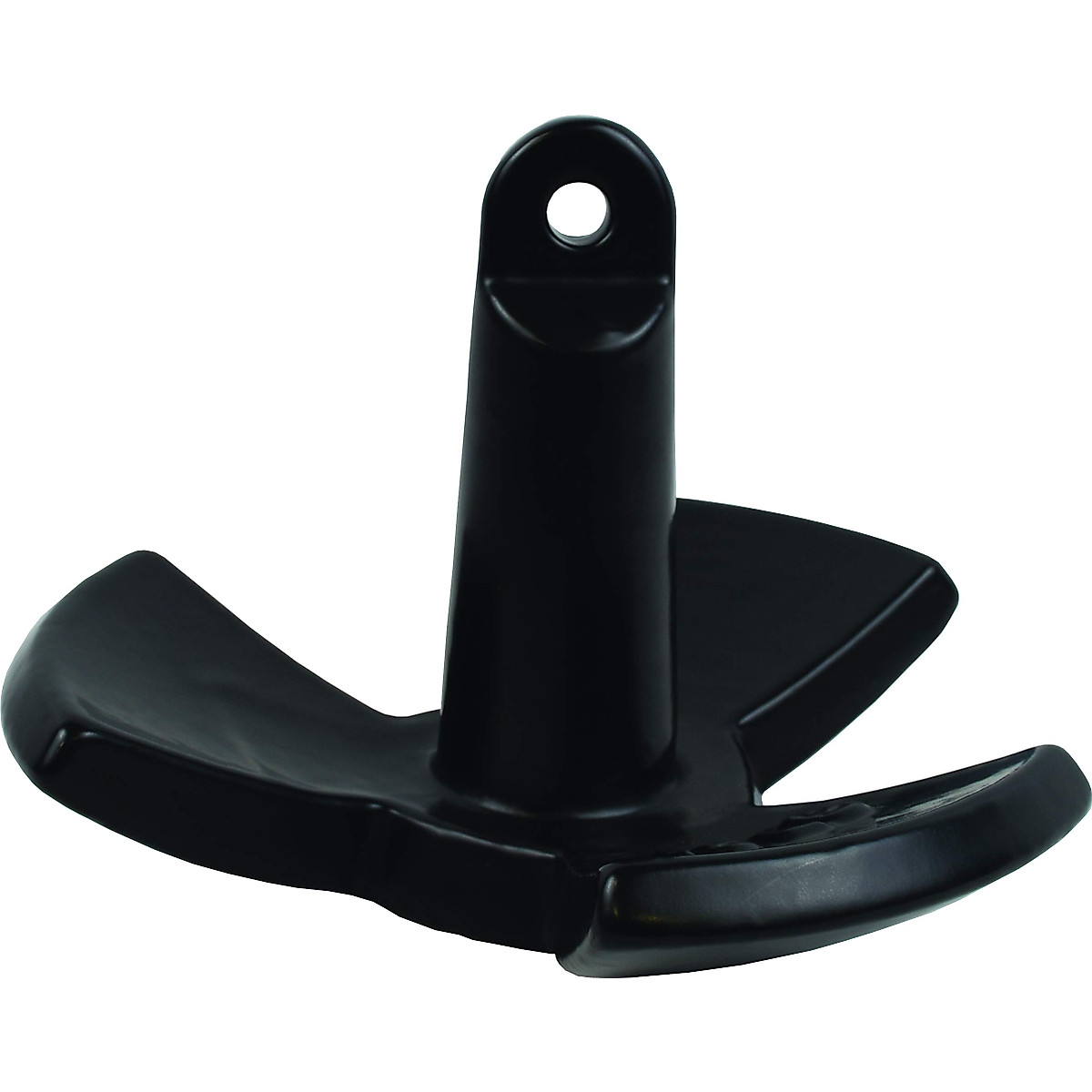 Attwood 9946B1 Solid Cast Iron 18-Pound Large Eye River Boat Anchor, Black PVC-Coated Finish