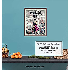 Motivational Graffiti Dictionary Art for Room Decorations, Home, Apartment or Office Decor - Upcycled Wall Art Poster Print Photo - Unique Modern Street Art and Gift for Women Entrepreneurs