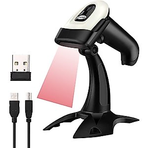 Eyoyo Wireless 2D QR Barcode Scanner with Stand, Bluetooth & 2.4G Wireless & USB Wired Handheld Barcode Reader with 1D 2D Screen Scanning Auto Sensing Connect Smart Phone Tablet PC
