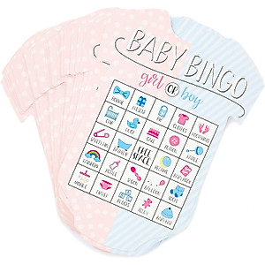 Gender Reveal Bingo Game Set, Party Supplies (38 Pieces)