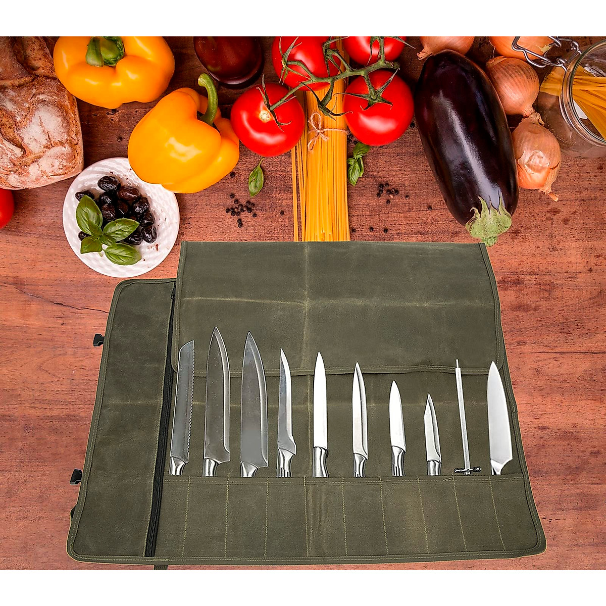 Canvas Chef Knife Roll Bag Chef Knife Bag