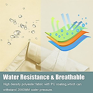 Insun 95% Sunscreen Anti UV Water Resistance Oxford Cloth Rectangle Sun Shade Sail Awning Shade for Outdoor Garden Patio Party White 6.5'x10'