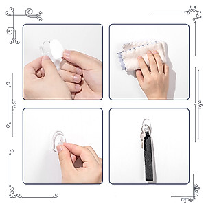 Queekay 30 Pieces Clear Adhesive Wall Hooks for Hanging, Transparent Reusable Seamless Hooks Small Acrylic Sticky Hangers with Non Marking Sticker for Kitchen Bathroom Bedroom Office