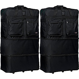 Pack of 2, 36" Expandable Wheeled Bags Rolling Duffel Spinner Luggage