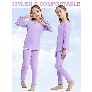 Resinta 3 Pack Girls Kids Thermal Underwear Set Toddler Soft Girls' Top and Long Johns Winter Base Layer Top & Bottom