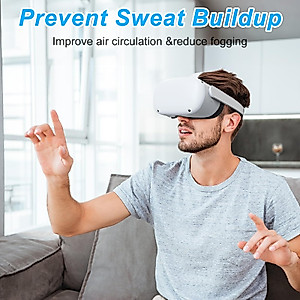 VZNEK New Face Cover Pad for Oculus Quest 2, Sweatproof PU Leather Facial Interface & Face Cushion Pad - VR Accessories for Meta Quest 2, Ergonomical Design (Q2MZ)