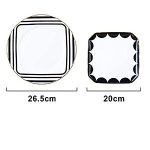 WFHTU Square Cutlery Set Kitchen Catering Utensils Bone Plate Bowl Plate Restaurant Combination