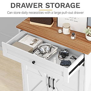 DWVO 6-Tier Shoe Storage Cabinets with Doors, Shoe Cabinet with Drawer & Adjustable Shelves for Entryway, Shoe Storage Organizer with Induction Strip for Hallway, Living Room (White)