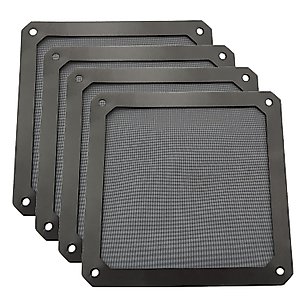 ZYAMY 4pcs 120mm PC Fan Dust Filter Magnetic Frame Computer Fan Grills Dust Mesh PC Cooler Filter Screen Dustproof Case Covers 12cm x 12cm, Black