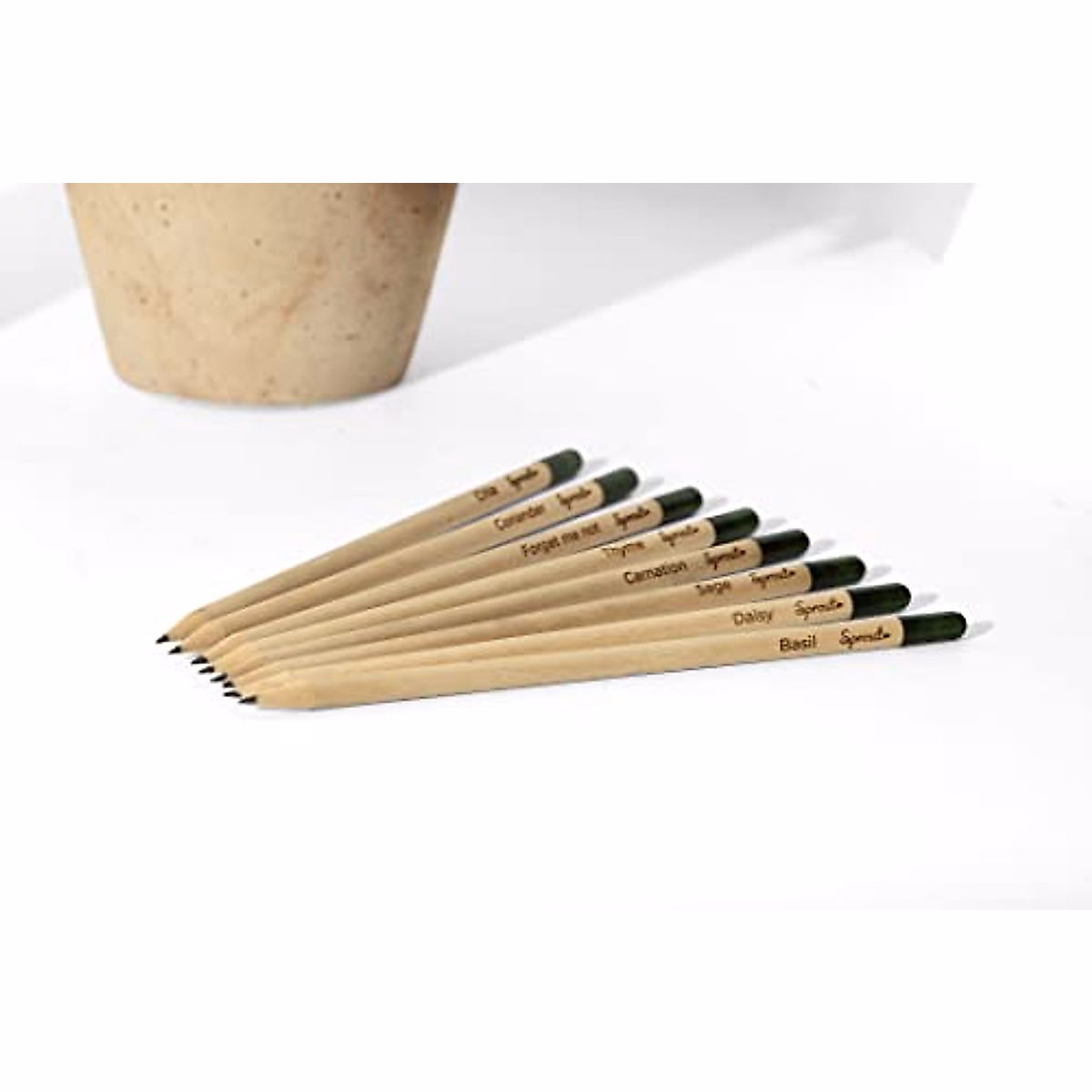 Sprout Pencils | Original Edition | Graphite Plantable Pencils with Flower, Herb & Vegetable Seeds | Certified & Organic Wood | Prime Sustainable Gift Ideal for Drawing, Sketching & Shading | 8 Pack