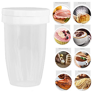 Plastic Powder Shaker with Lid, Powder Sugar Shaker Duster with Fine Mesh Sifter Shaker for Sugar Powder Cocoa Flour Chocolate Coffee Sifter Baking Accessories