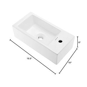Swiss Madison Well Made Forever SM-WS316 Voltaire Wall Hung Sink, Glossy White