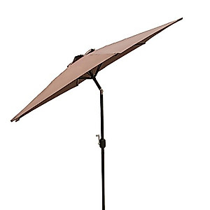 Bestmart INC New Outdoor Patio Garden Sun Proof Patio Umbrella Yard Beach with Crank Tilt 100% Polyester Fabric (8FT Tan)