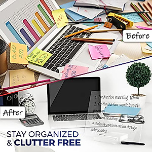 Acrylic Dry Erase Board for Desk - 11.5" x 8.75" Acrylic White Board Memo Tablet with Acrylic Base, 1 x White Marker, and 1 x Black Marker for Office, Home, and School