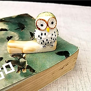 JARPSIRY 5 Pcs Cute Ceramic Owl Chopsticks Rest, Knife Spoon Fork Stand Culery Holder Paint Brush Rack Home Kitchen Restarant Tool
