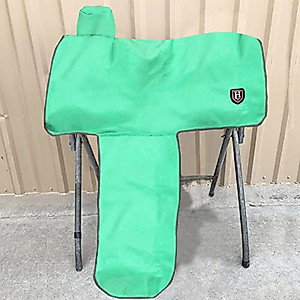 Harrison Howard 1680 Denier Sturdy Waterproof Western Saddle Cover with Stylish Prints That Stand Out Keep Your Saddle in Pristine Condition Perfect for Showing or Riding Events-Mint