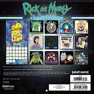 2023 Cartoon Network Rick and Morty Mini Wall Calendar