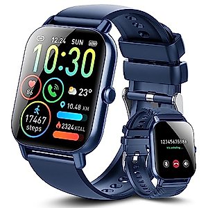 Ddidbi Smart Watch for Men Women(Answer/Make Calls), 1.85" HD Screen Fitness Watch with Sleep Heart Rate Monitor, 112 Sport Modes, IP68 Waterproof Activity Trackers Compatible with Android iOS(Blue)