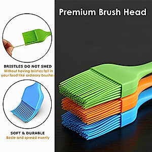 JIANYI Silicone Basting Brush, Food Grade Spread Oil Butter Sauce Marinades for BBQ Grill Baste Pastries Cakes Meat Sausages Desserts and Kitchen Baking, Cooking (Blue + Green)