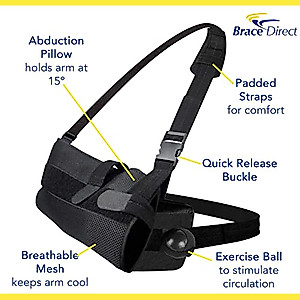Brace Direct Shoulder Immobilizer with Abduction Sling for Injury Support for Posterior Capsule, Dislocations, Rotator Cuff, Subluxation, & Post Surgery