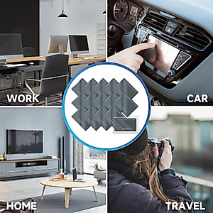 Metene 15 Pack Microfiber Cleaning Cloths (6"x7") in Individual Vinyl Pouches | Glasses Cleaning Cloth for Eyeglasses, Phone, Screens, Camera Lens and Other Delicate Surfaces Cleaner (Gray)